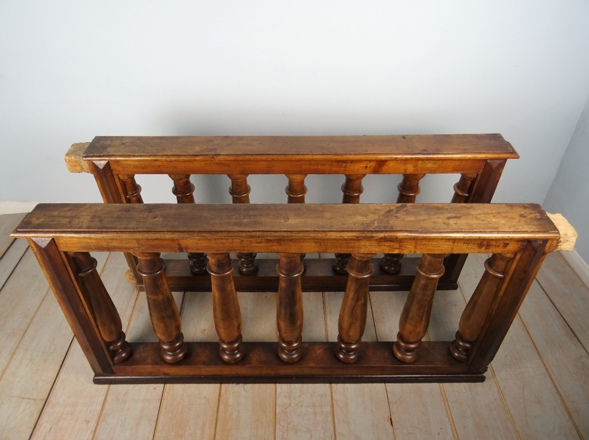 Pair of Italian Walnut Baluster Rails