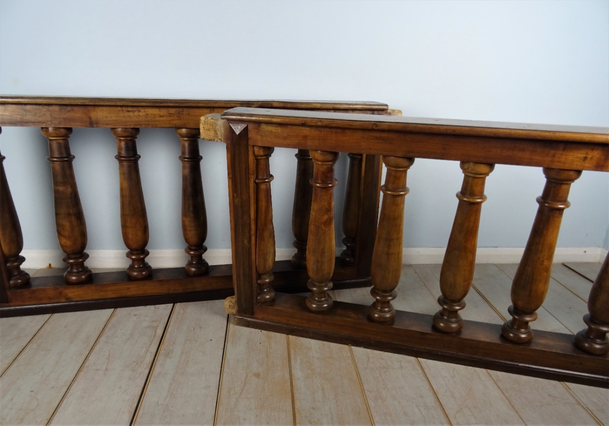 Pair of Italian Walnut Baluster Rails