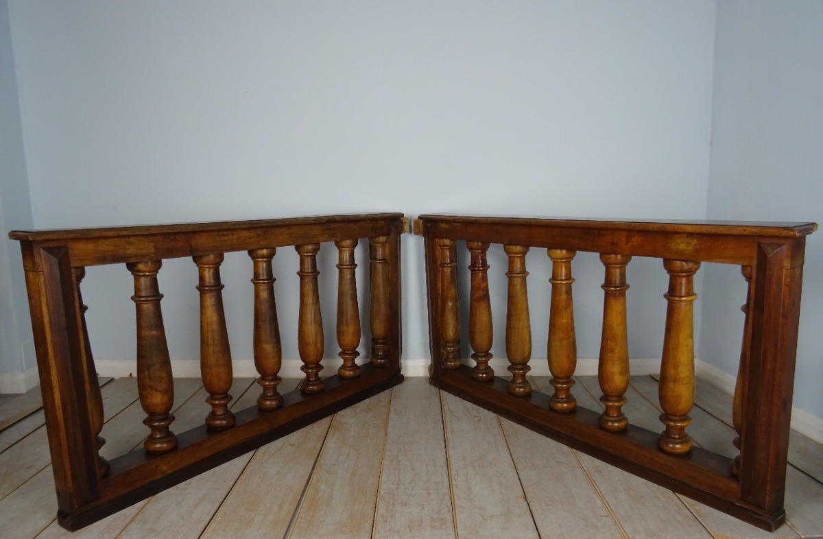 Pair of Italian Walnut Baluster Rails