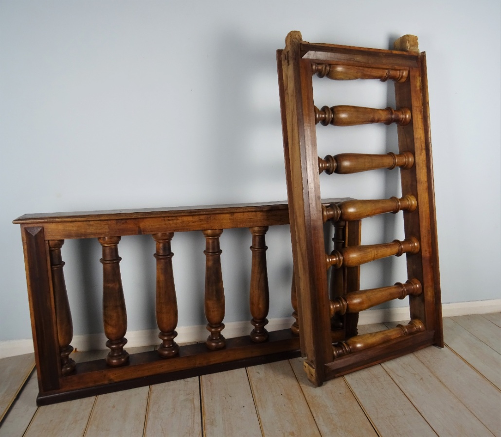 Pair of Italian Walnut Baluster Rails