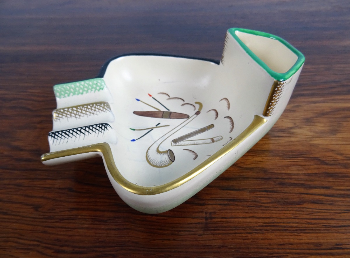 Pair of Art Deco Italian Ceramic Ashtrays