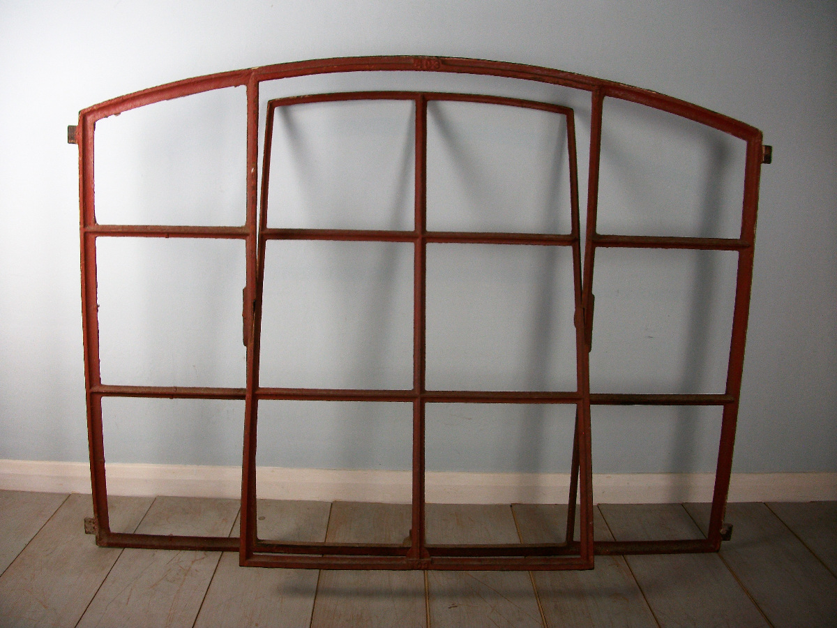 A large 19th Century Danish Cast Iron Window Frame