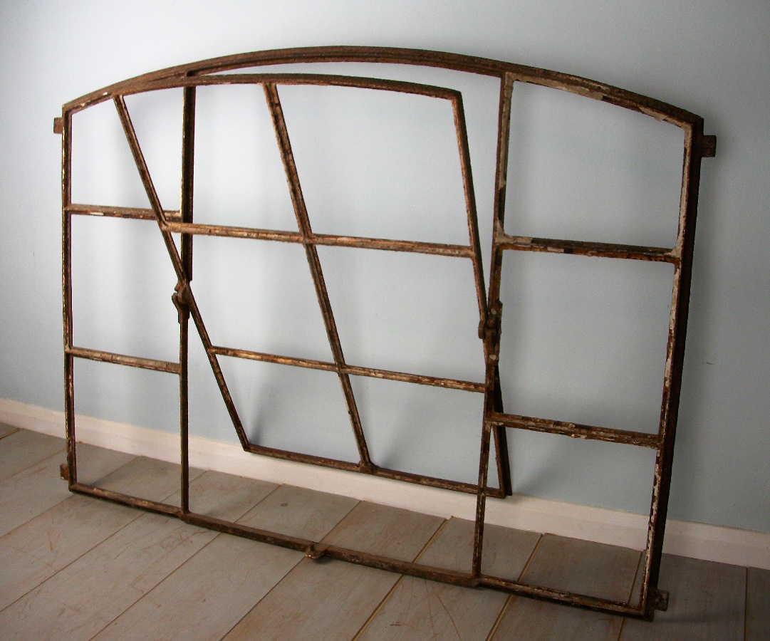 A large 19th Century Danish Cast Iron Window Frame