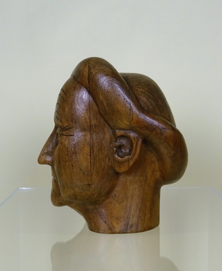 Early 1900's Carved Folk Art Style Milliner's Head
