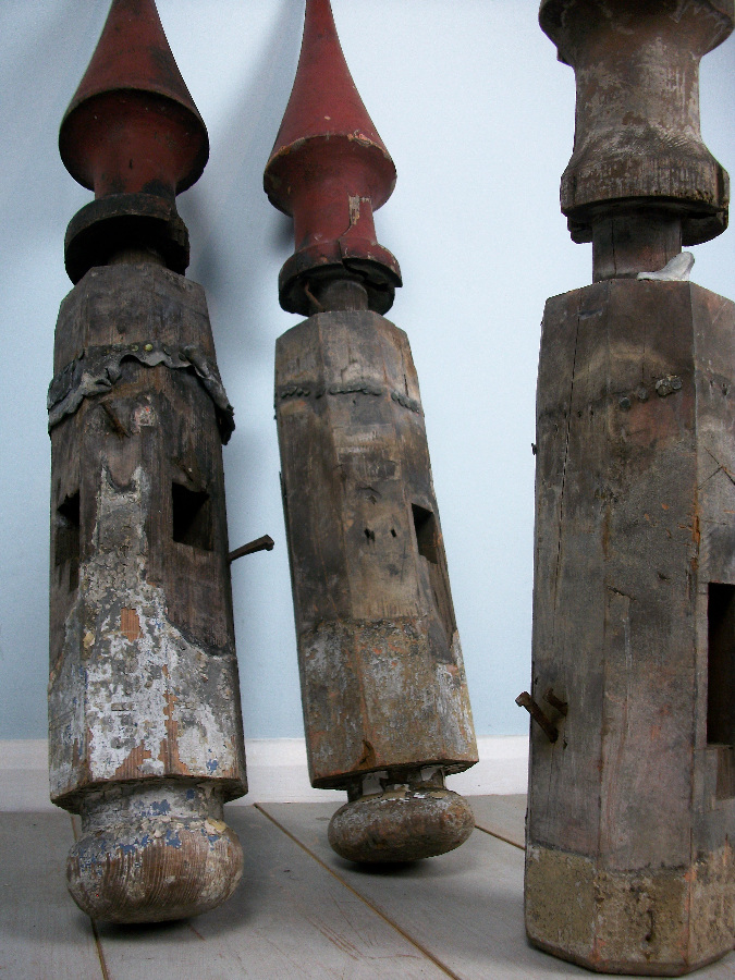A Rare Trio of French Chateau Spire Finials (Late 18th Century)