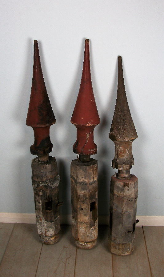 A Rare Trio of French Chateau Spire Finials (Late 18th Century)