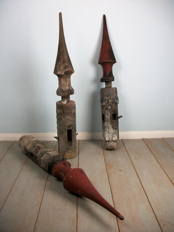 A Rare Trio of French Chateau Spire Finials (Late 18th Century)