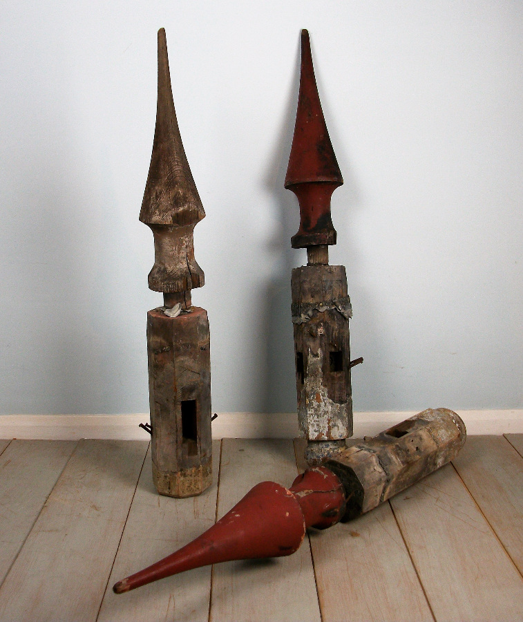 A Rare Trio of French Chateau Spire Finials (Late 18th Century)
