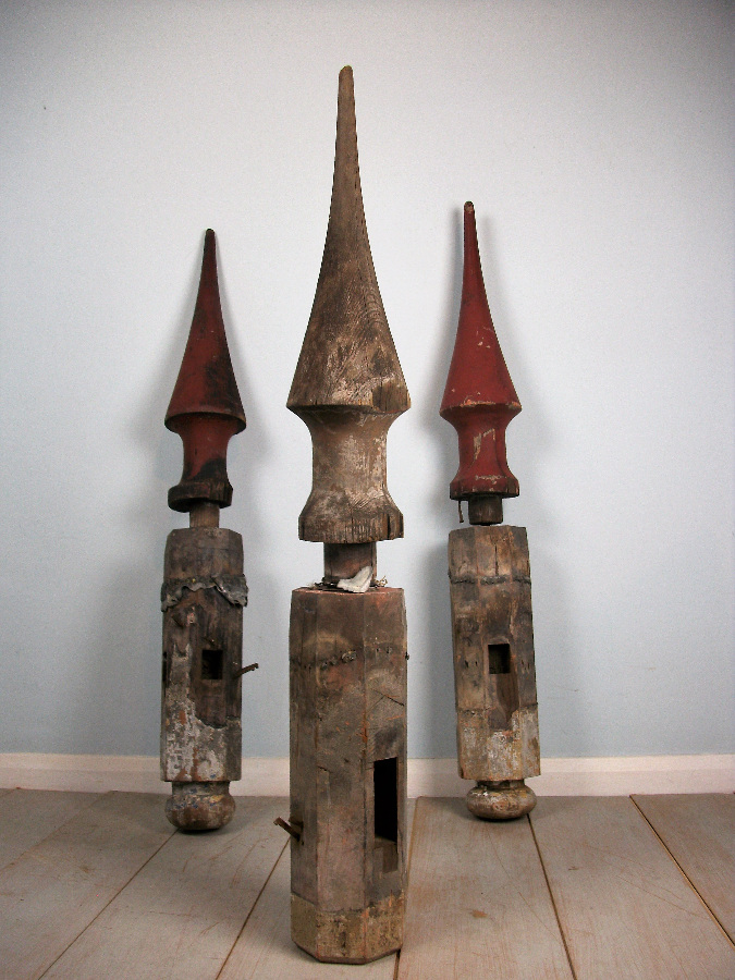 A Rare Trio of French Chateau Spire Finials (Late 18th Century)