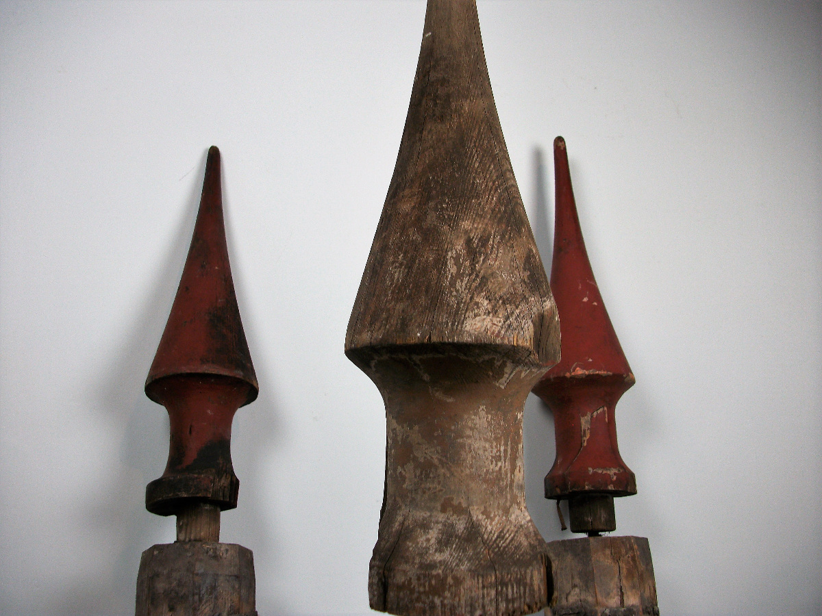 A Rare Trio of French Chateau Spire Finials (Late 18th Century)