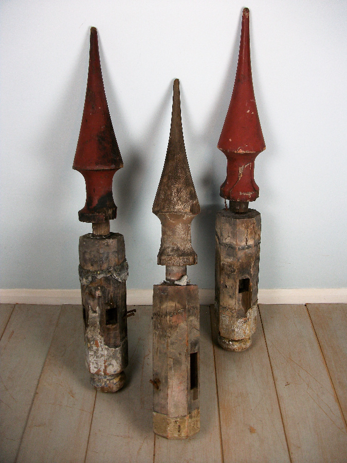 A Rare Trio of French Chateau Spire Finials (Late 18th Century)