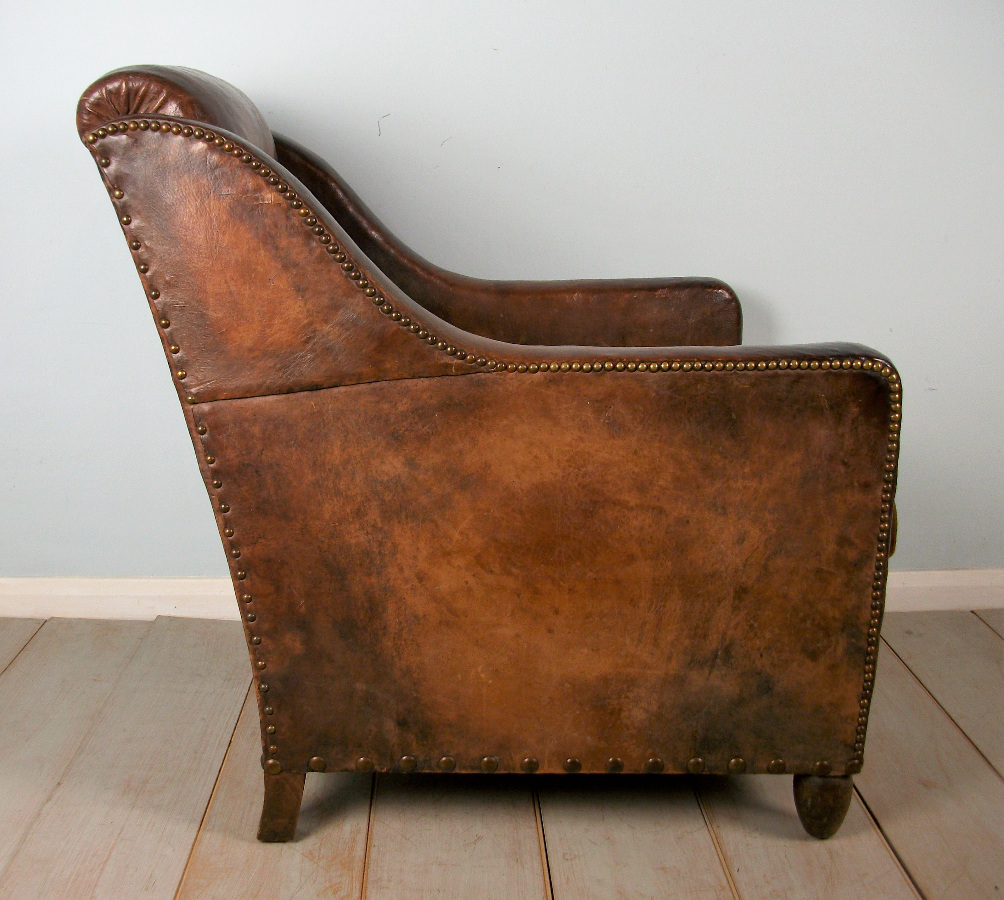 A Leather 1930's Deco Club Chair