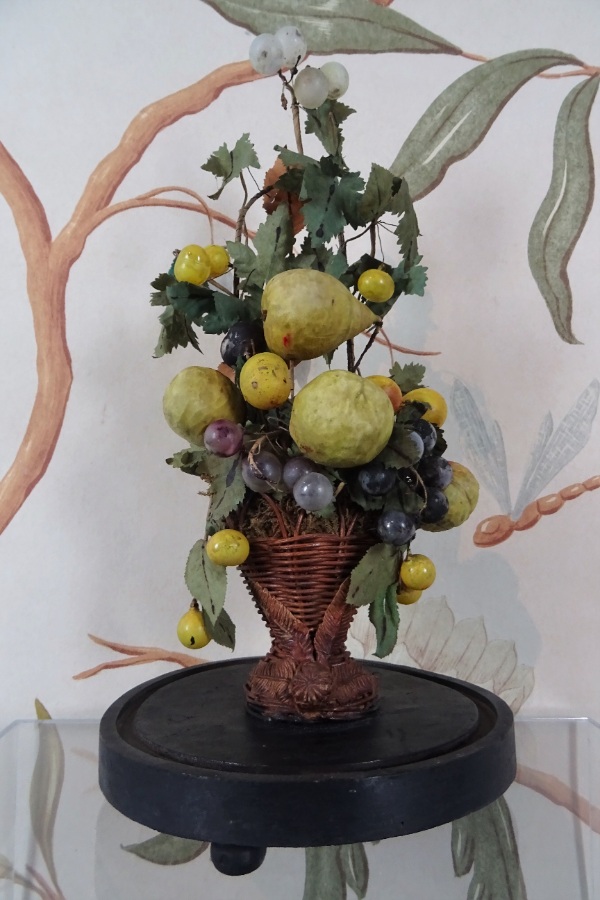 19th Century Still Life of Fruits under a glass Dome