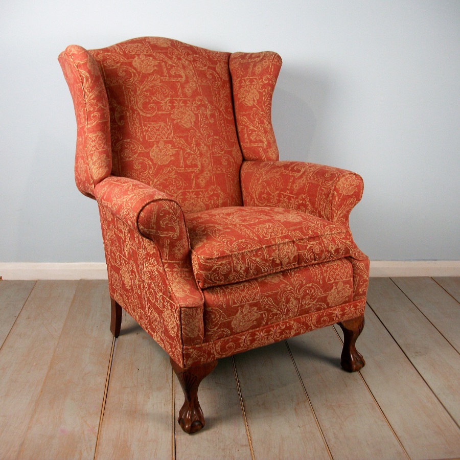English Mahogany Wing Back Armchair
