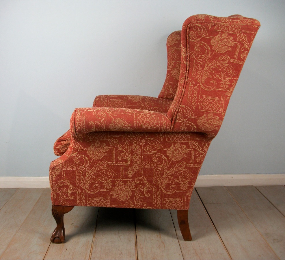 English Mahogany Wing Back Armchair