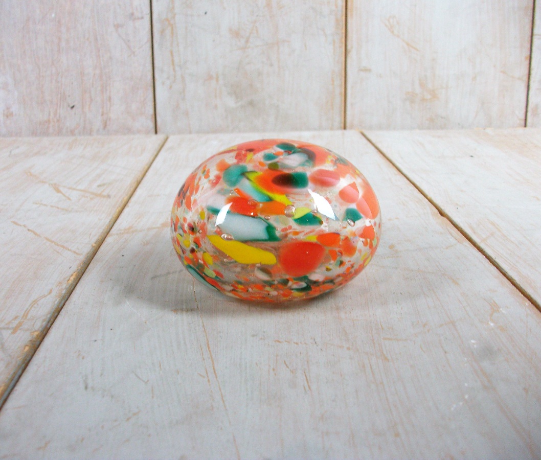 Handblown Paperweight in Multicolour Glass